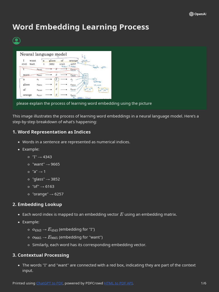 Word Embedding Learning Process | PDF | Computational Neuroscience | Algorithms