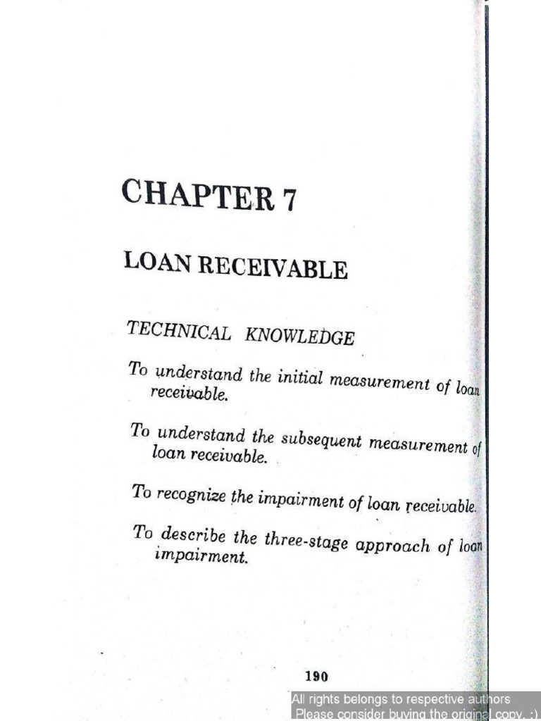 Chapter 7 - Loan Receivable | PDF