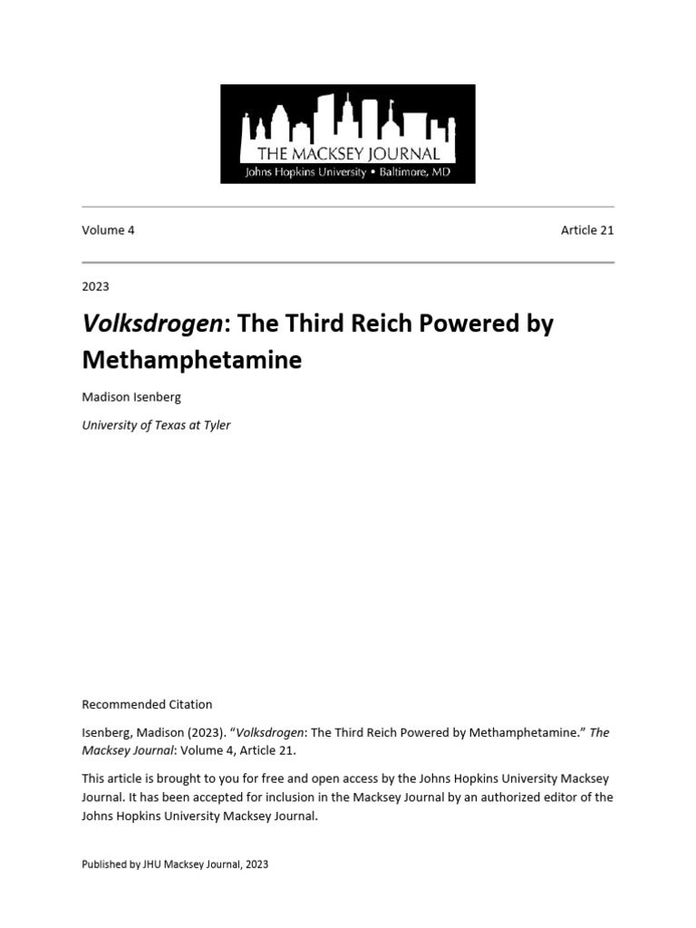 Volksdrogen - The Third Reich Powered by Methamphetamine | PDF ...
