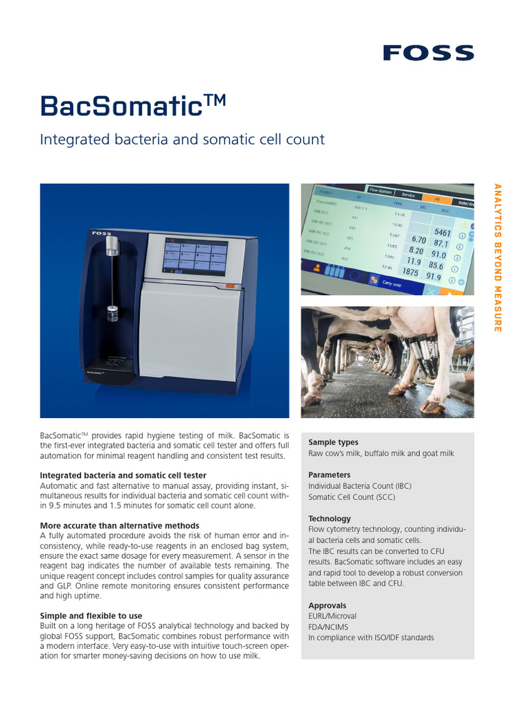 BacSomatic_one_pager_GB | PDF | Colony Forming Unit | Milk