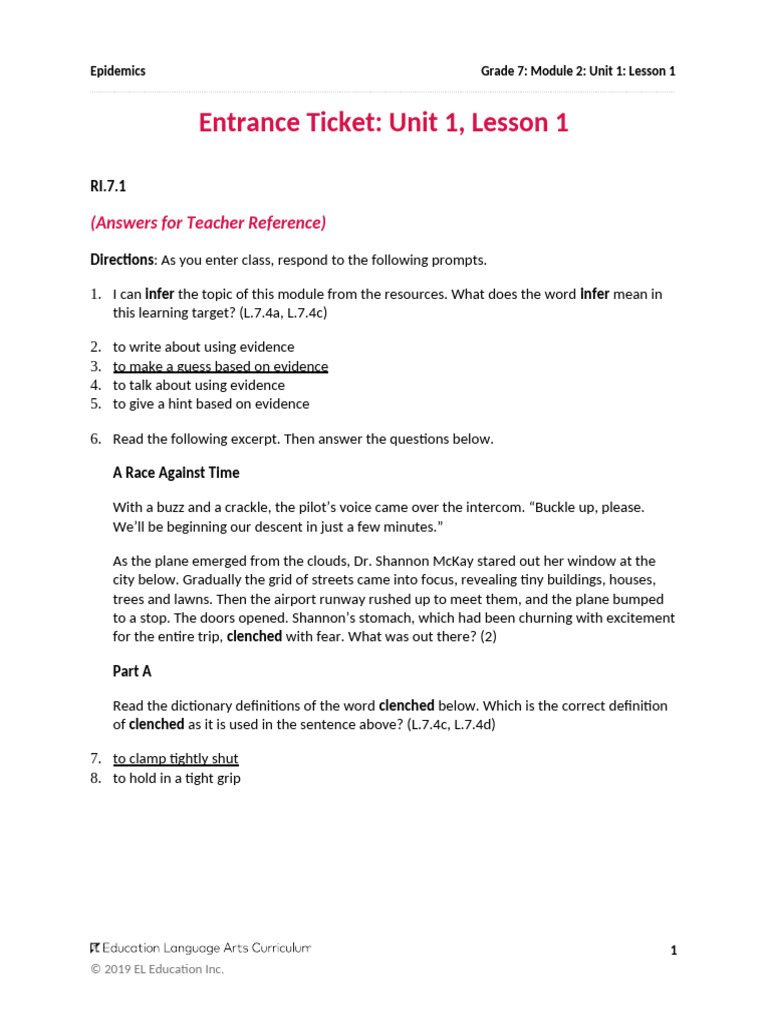 Grade 7 Epidemics Lesson Overview | PDF | Creative Commons License