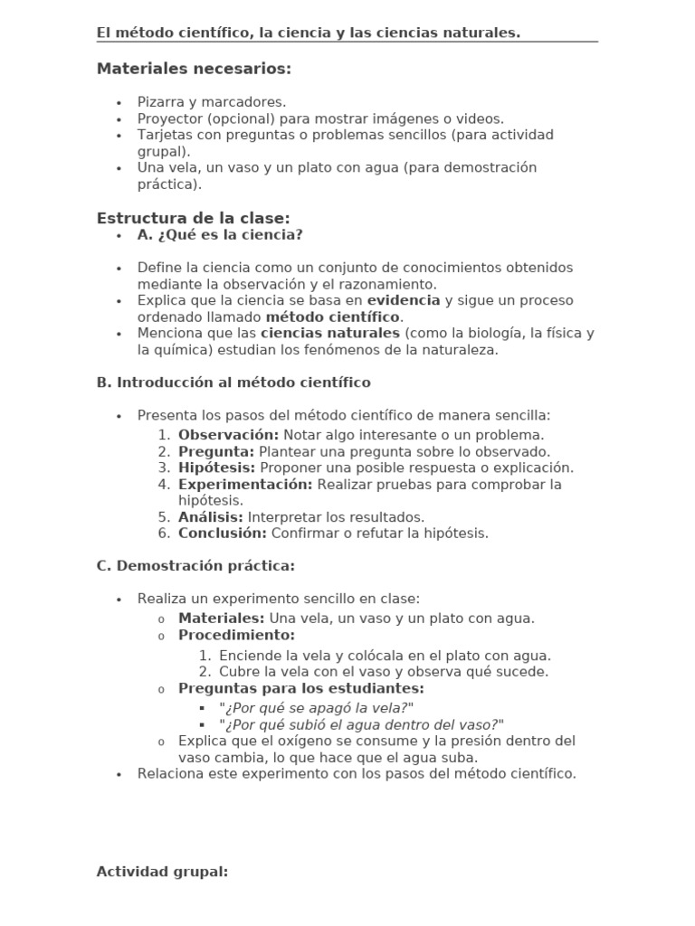 El Método Científico | PDF | Método científico | Science