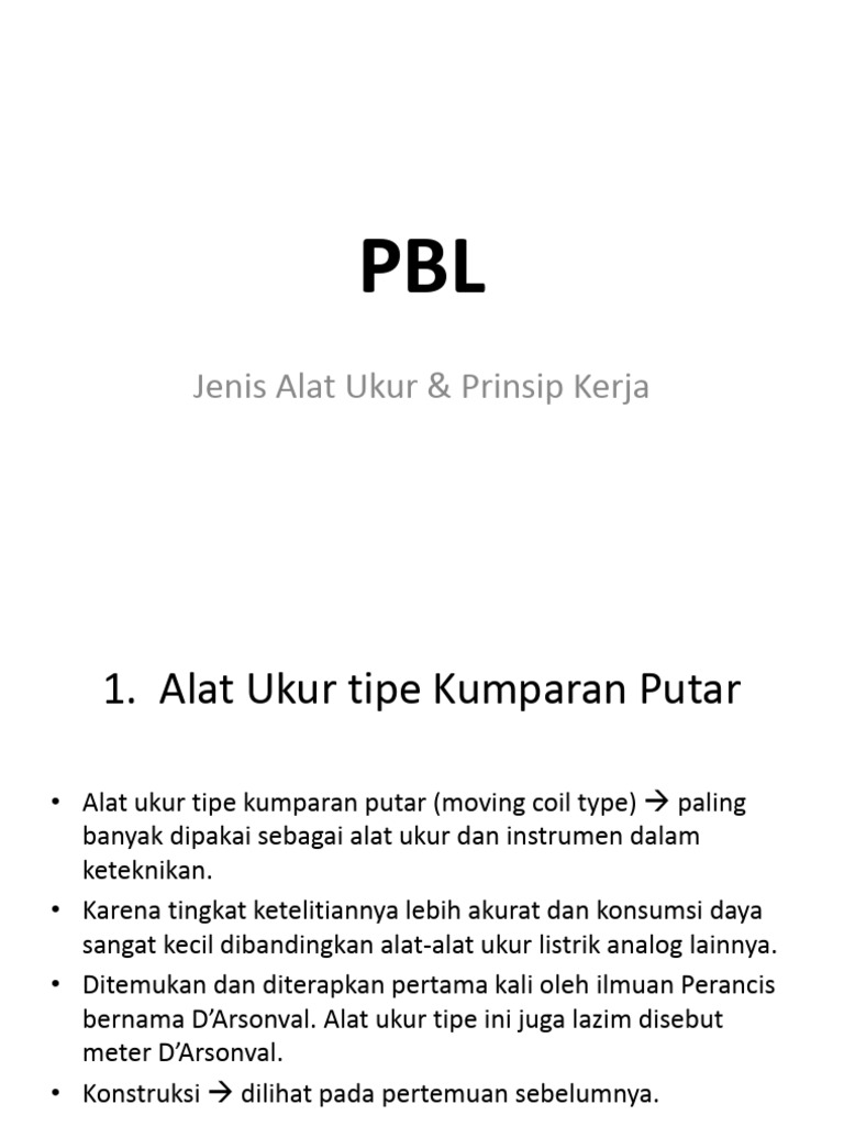 PBL Prinsip Kerja Alat Ukur | PDF