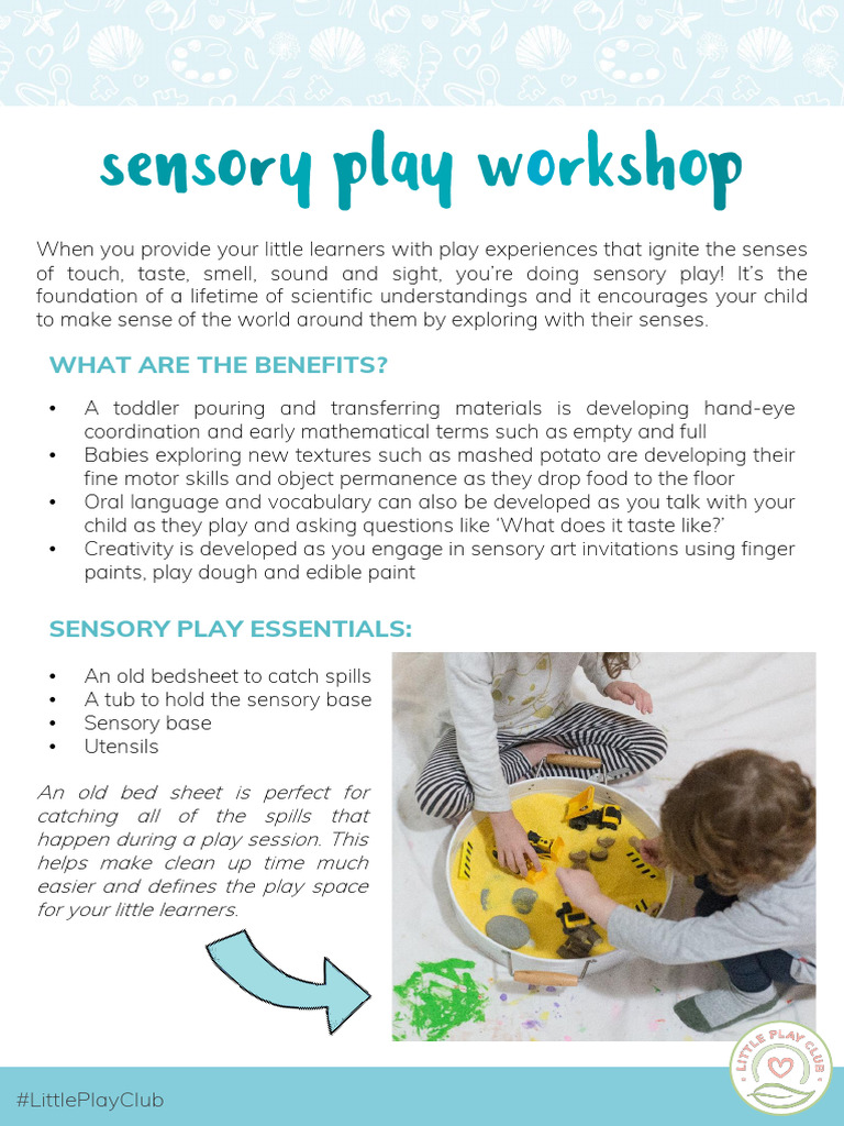 Sensory Play Workshop Workbook | PDF | Kitchen Utensil | Senses