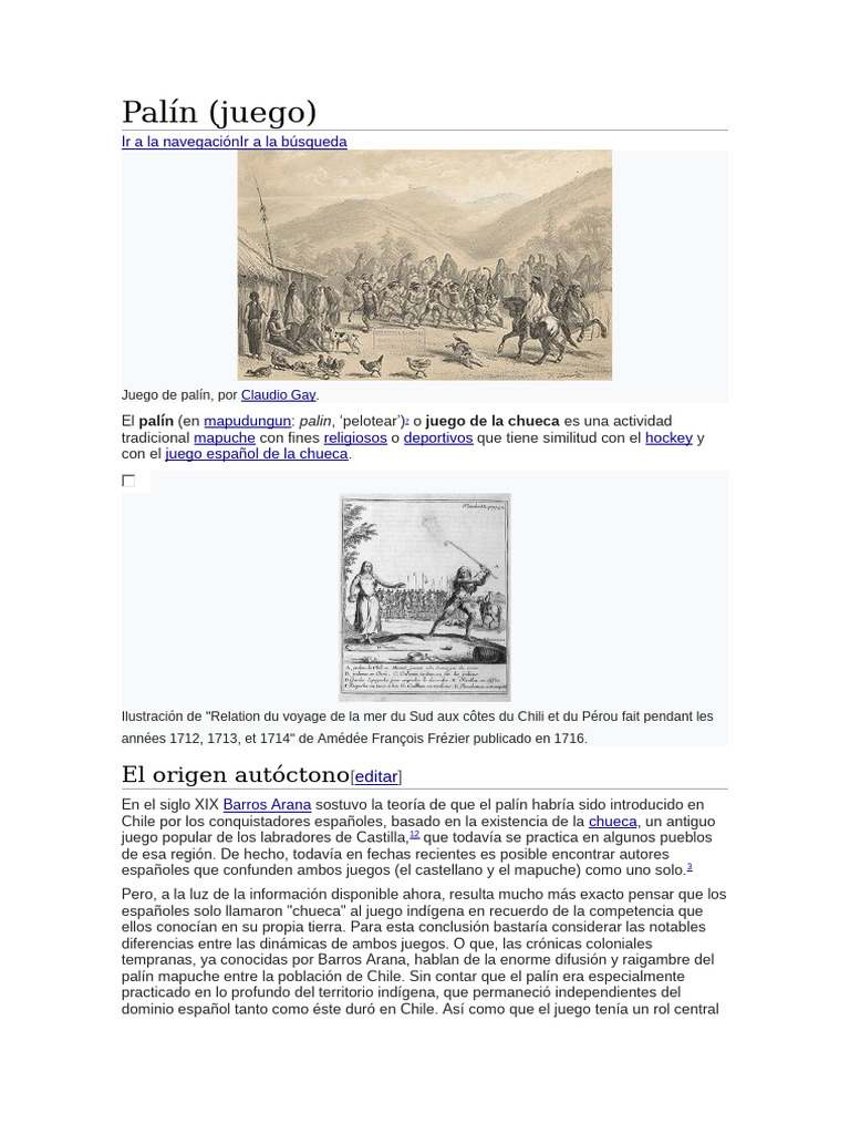 Palín: Juego Tradicional Mapuche | PDF | Juegos de pelota | Chile