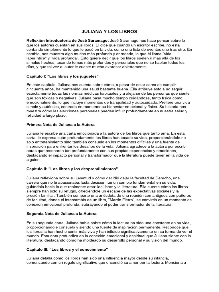 JULIANA Y LOS LIBROS (1) | PDF | Las emociones | Soledad