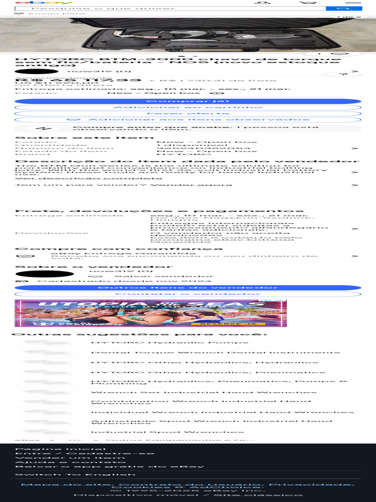 HYTORC BTM-3000 Cordless Battery Torque Wrench - NOS (New Old Stock ...