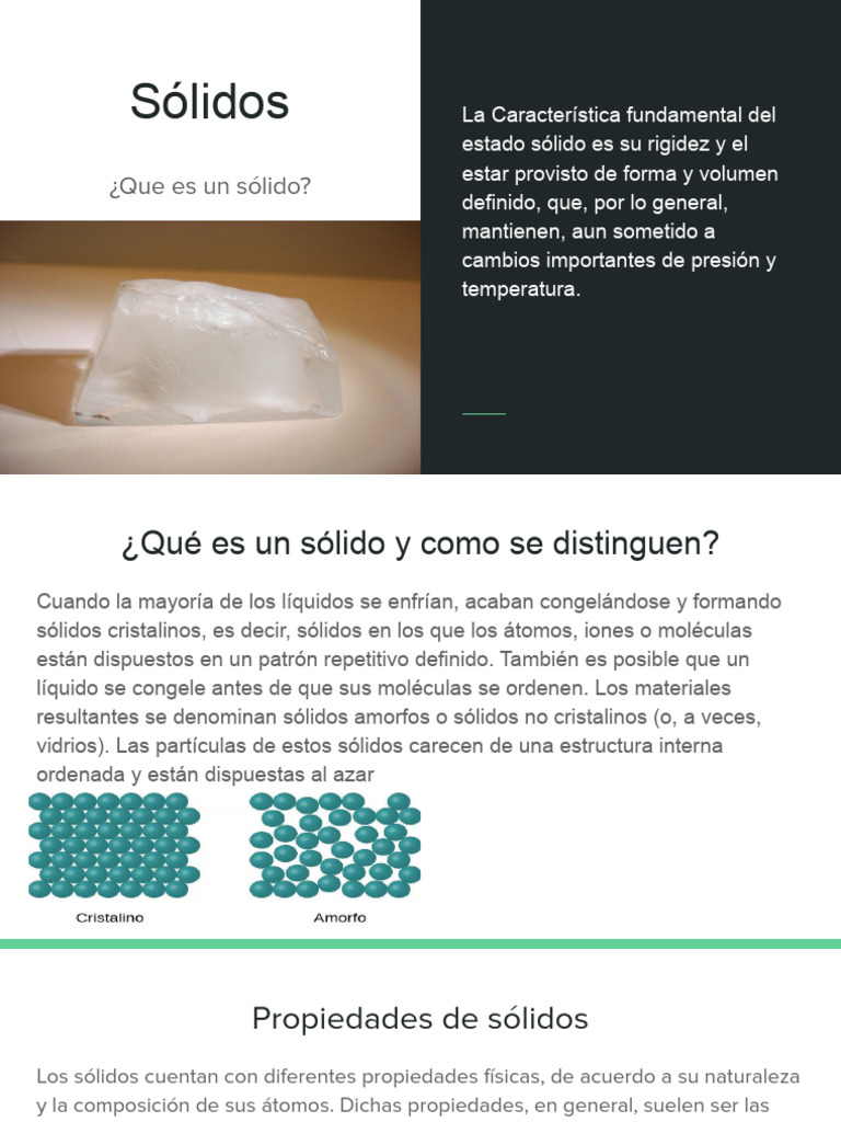 Los líquidos y los sólidos (presentación de diapositivas | PDF | Sólido ...