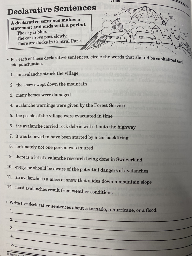 Kami Export - Declarative Sentences | PDF