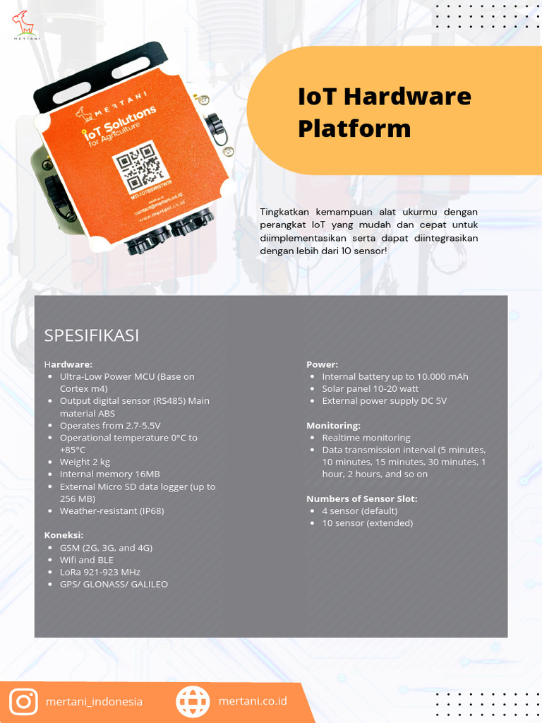 Brosur Mertani - Data Logger - IoT Hardware Platform | PDF