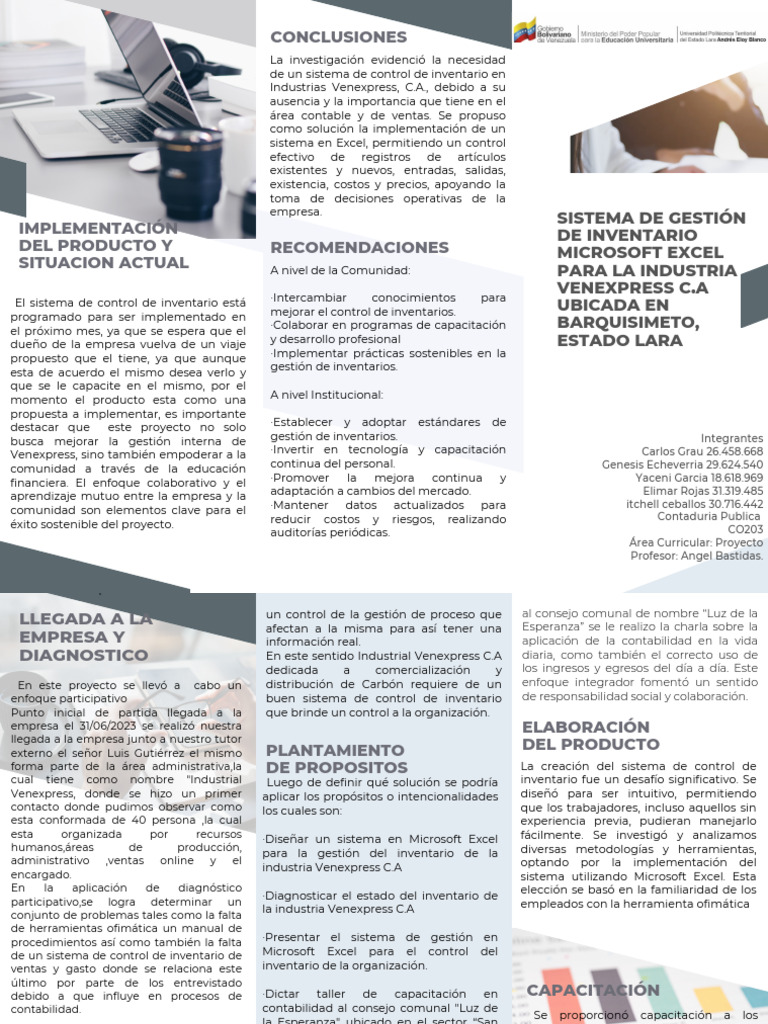 Triptico Proyecto Edit | PDF | Business | Microsoft