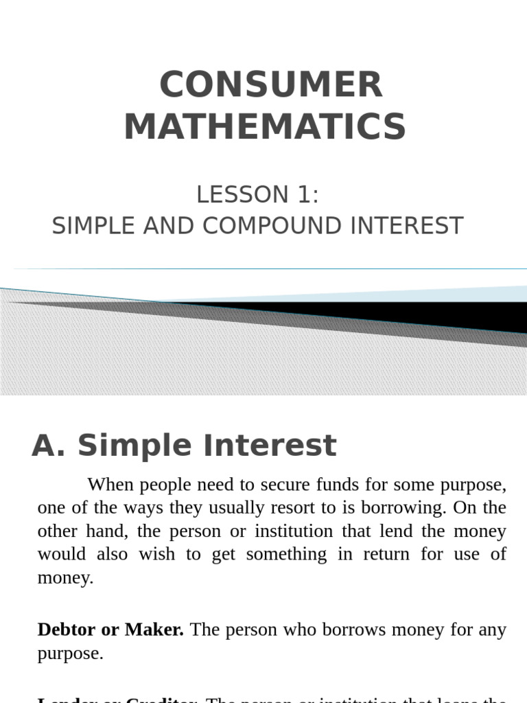 Chapter 4 Consumer Mathematics | PDF | Interest | Compound Interest