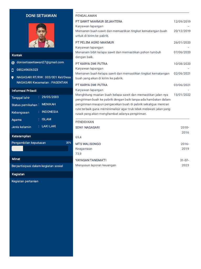 CV_Doni Setiawan-1 | PDF