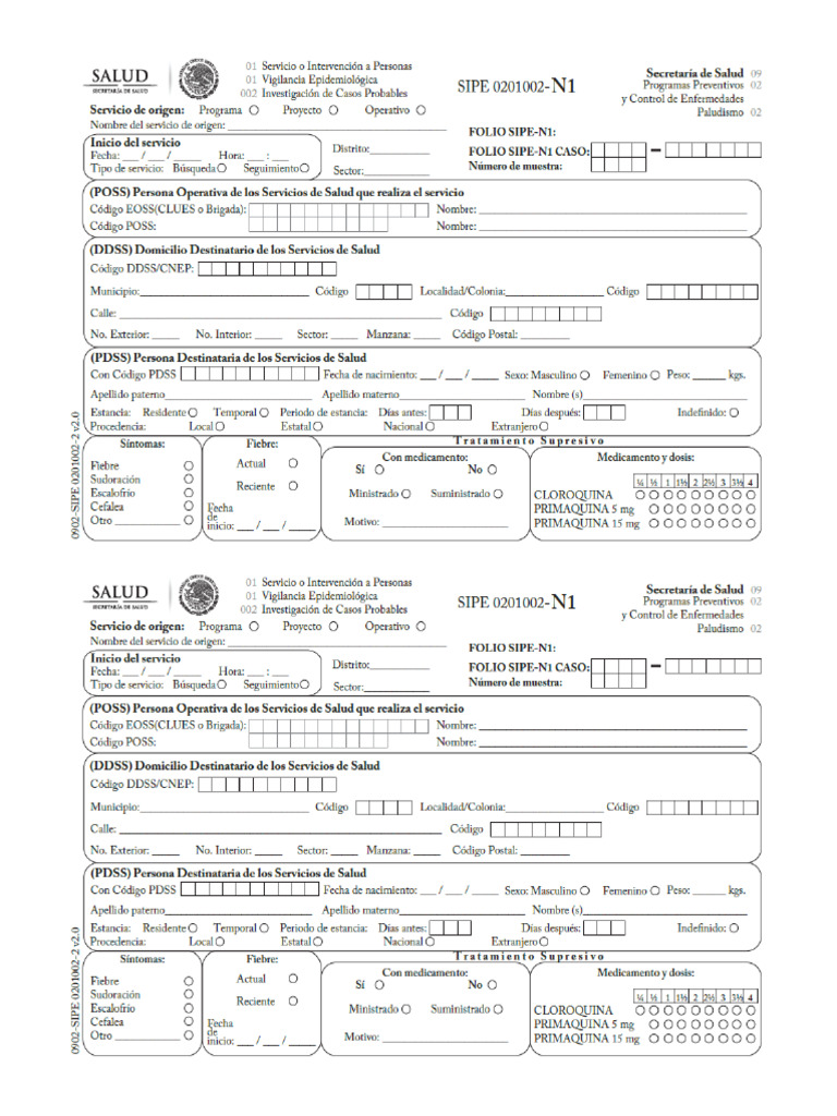 Formato N1 paludismo OK | PDF