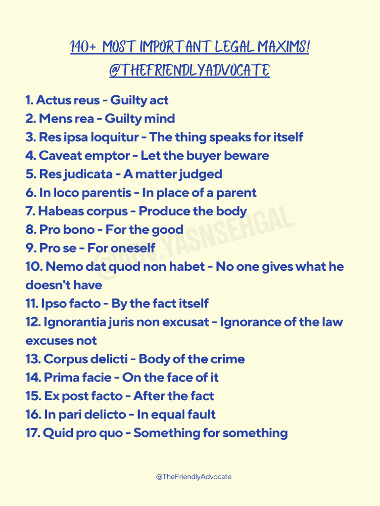 140+ Legal Maxims! | PDF