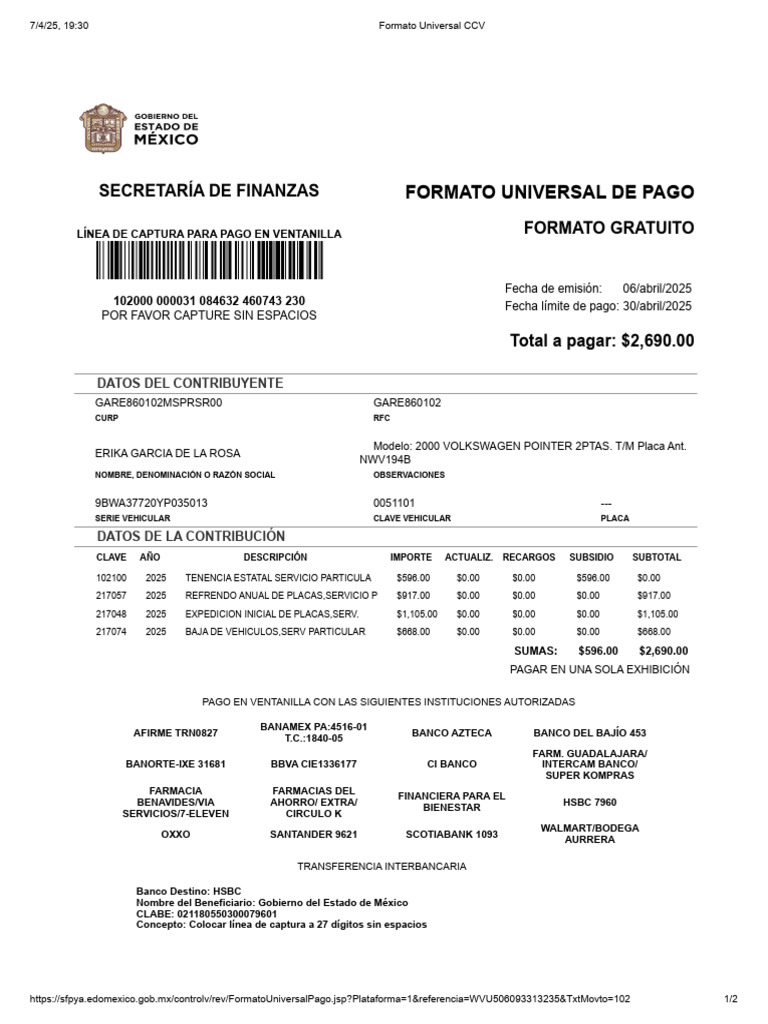 Formato Universal CCV | PDF | Bancos | Economias
