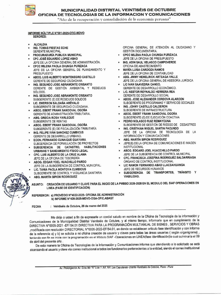 Informe Múltiple #001-2025-Otic-Mdvo | PDF