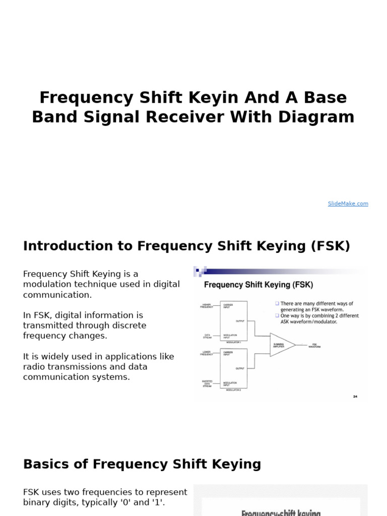 Frequency Shift Keyin and A Base Band Signal Receiver With Diagram ...
