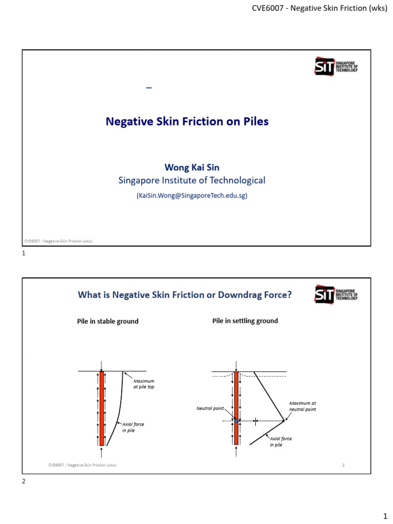 CVE6007 - Negative Skin Friction | PDF | Deep Foundation | Mechanical ...