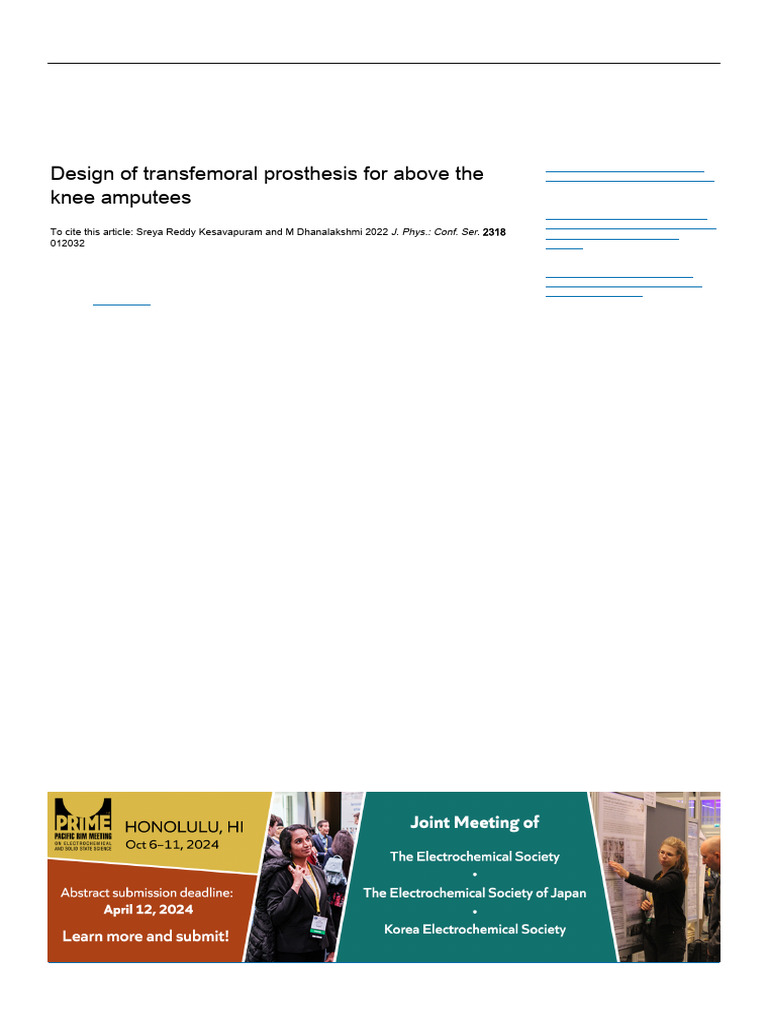Design of Transfemoral Prosthesis For Above The Knee Amputees | PDF ...