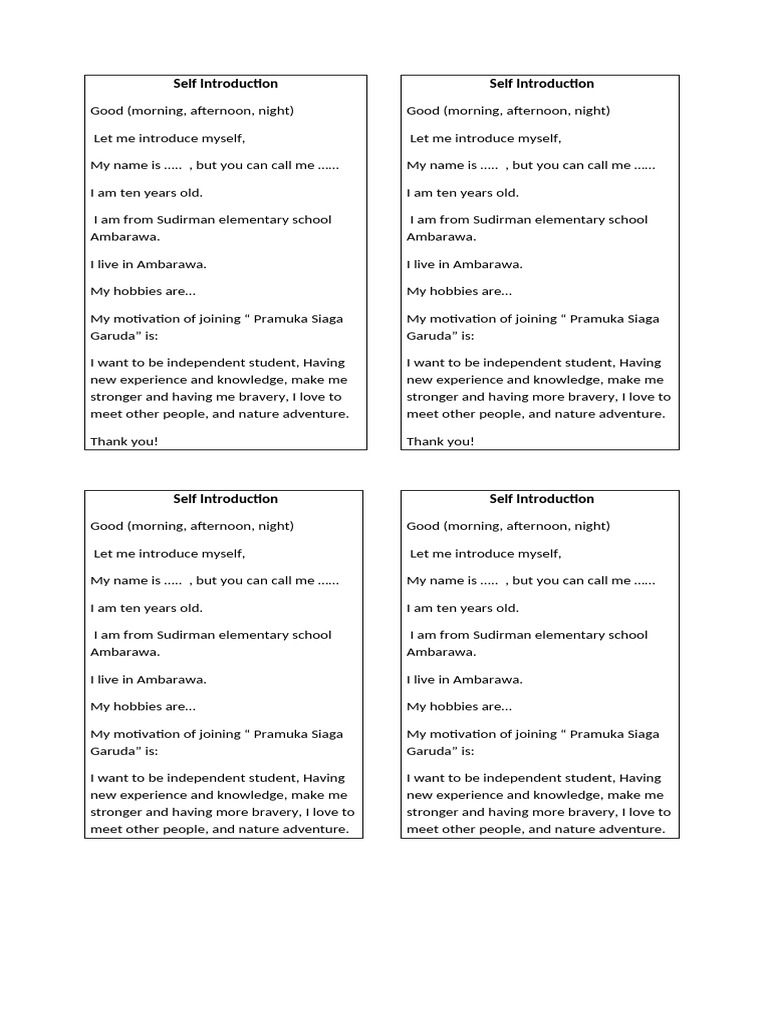 Self Introduction | PDF