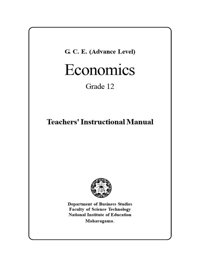 Grade 12 Economics Teacher Manual | PDF | Market Economy | Market ...
