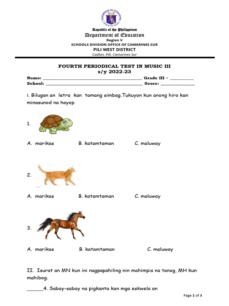 MUSIC Grade 3 QUARTER 4 Copy 2 | PDF