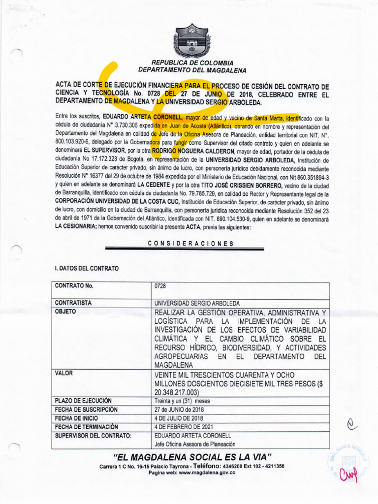 Acta de Ejecucion Finanaciera Sergio | PDF