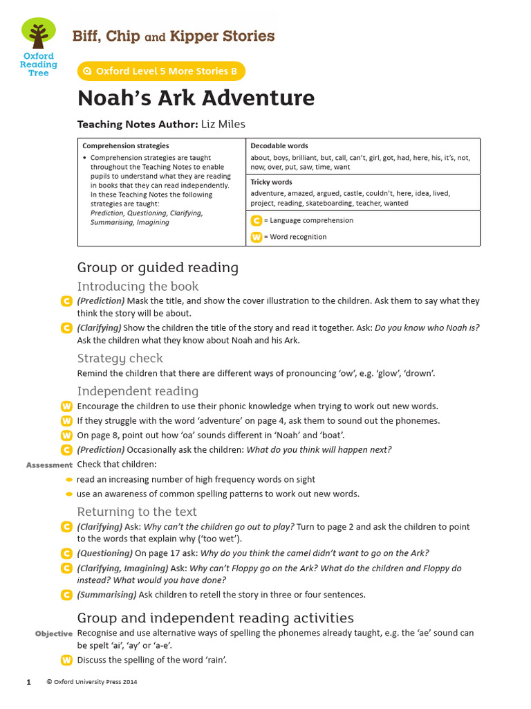 TN - Noah's Ark Adventure | PDF | Reading Comprehension | Cognitive Science