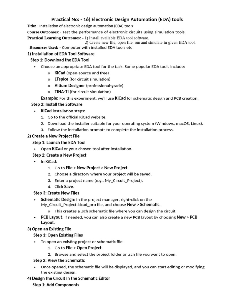 EDA Tool Installation and Simulation Guide | PDF | Electrical Network ...