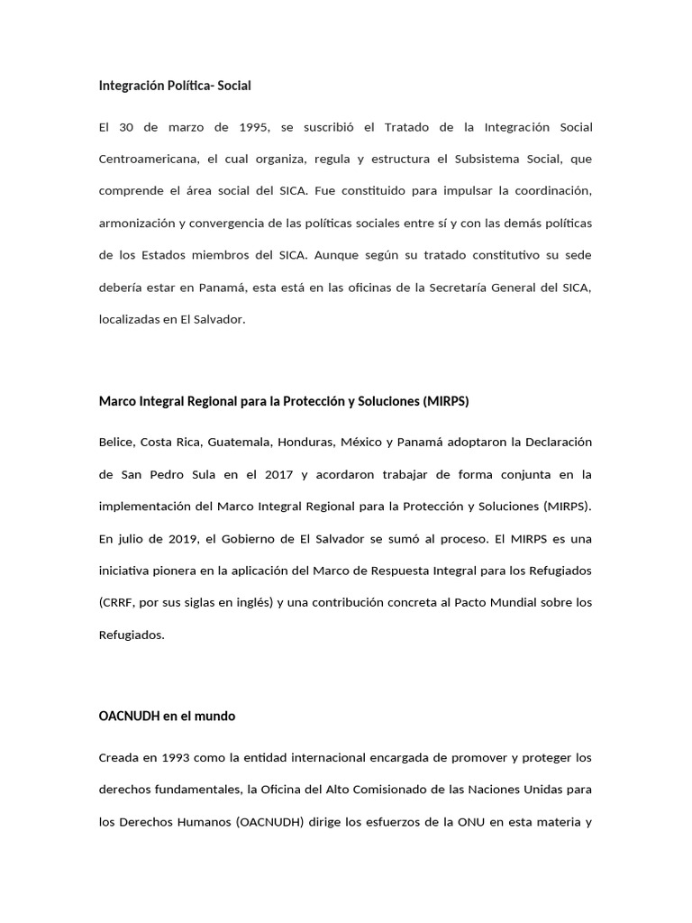 Integración Política y Social | PDF | Naciones Unidas | Relaciones ...