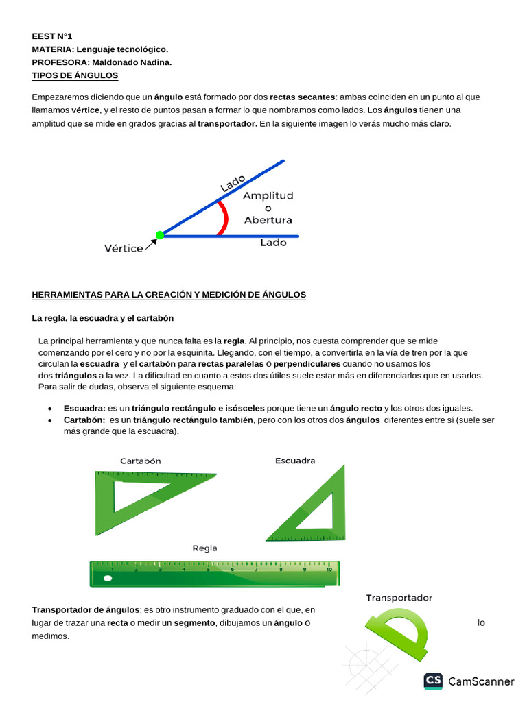Tipos de Ángulos y Figuras Geométricas | PDF | Ángulo | Geometría Convexa