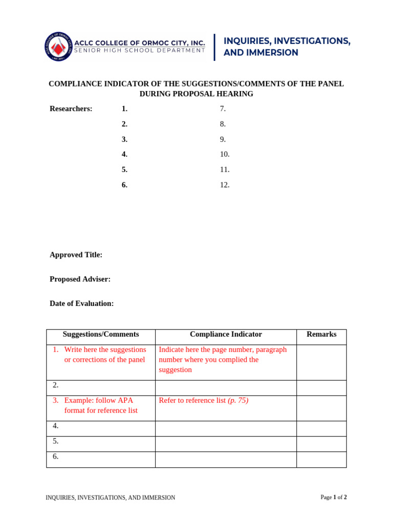 Compliance Indicator | PDF