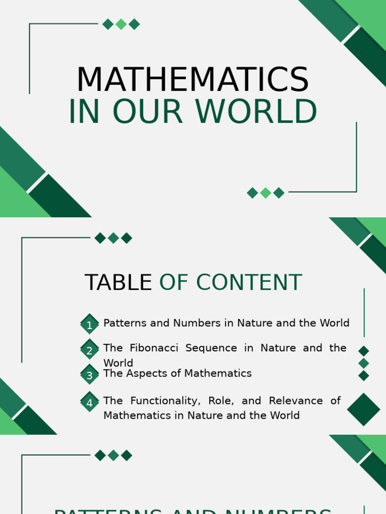 1 Mathematics in Our World | PDF | Mathematics | Symmetry