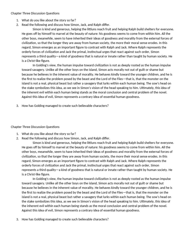 Chapter Three Discussion Questions - 1 | PDF