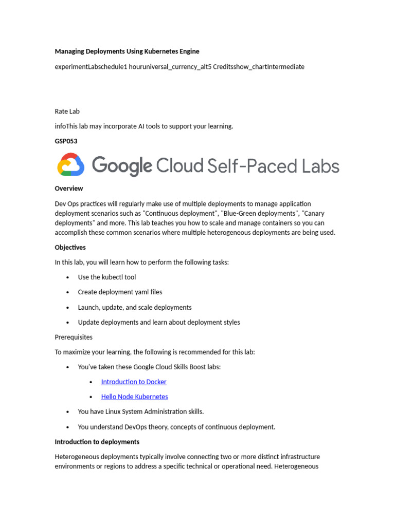 1managing Deployments Using Kubernetes Engine Pdf Command Line Interface Cloud Computing