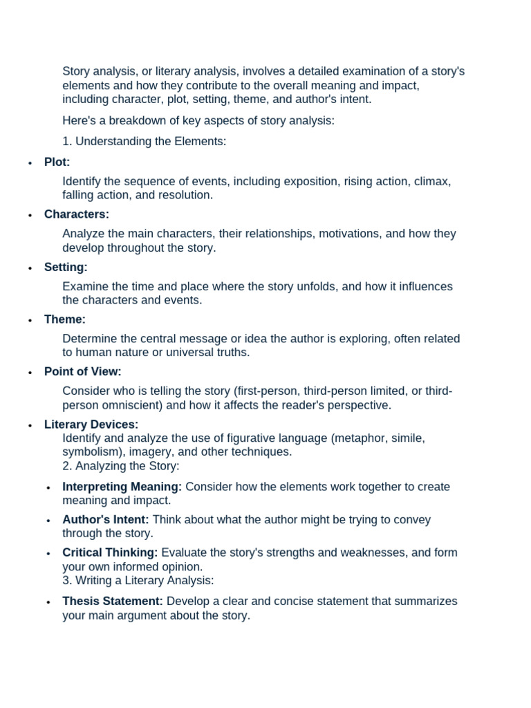 Understanding Story Analysis Elements | PDF