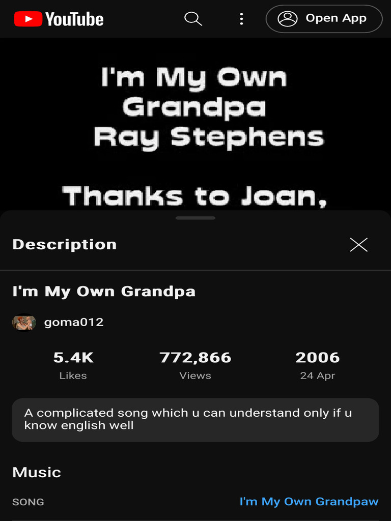 I'm My Own Grandpa - YouTube | PDF