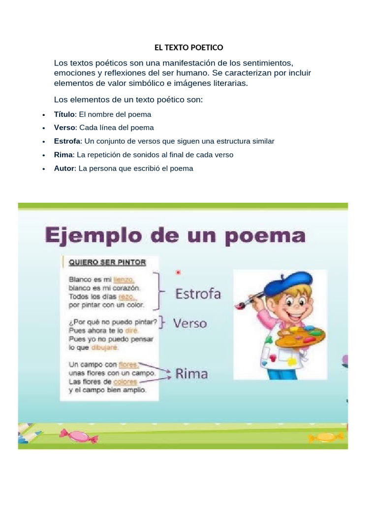 Elementos del Texto Poético y Problemas Matemáticos | PDF | Poesía | Póster