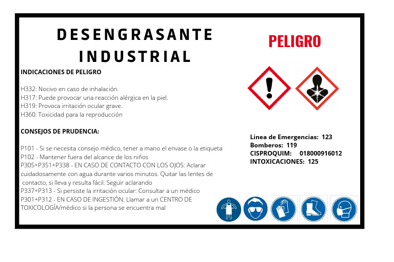 Peligros y Precauciones del Desengrasante | PDF