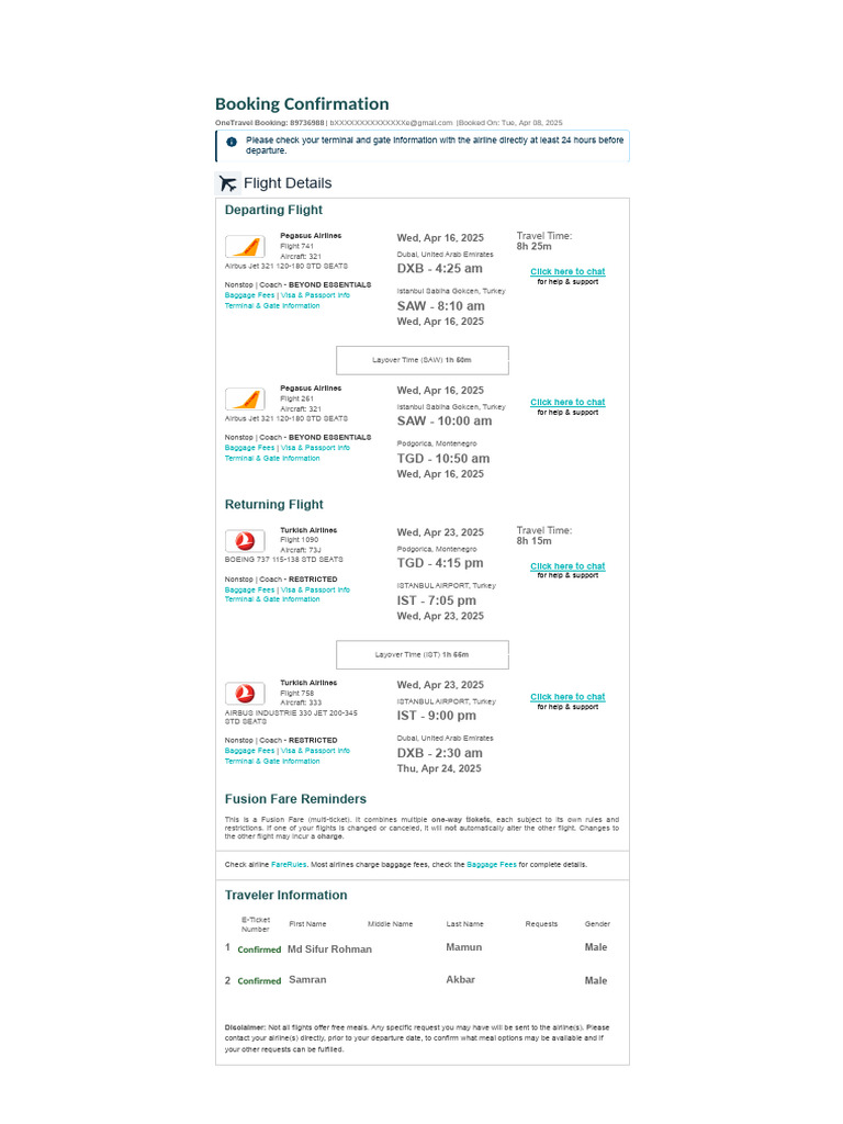 Ticket Confirmation 2nd GRP | PDF | Emirates (Airline) | Aviation