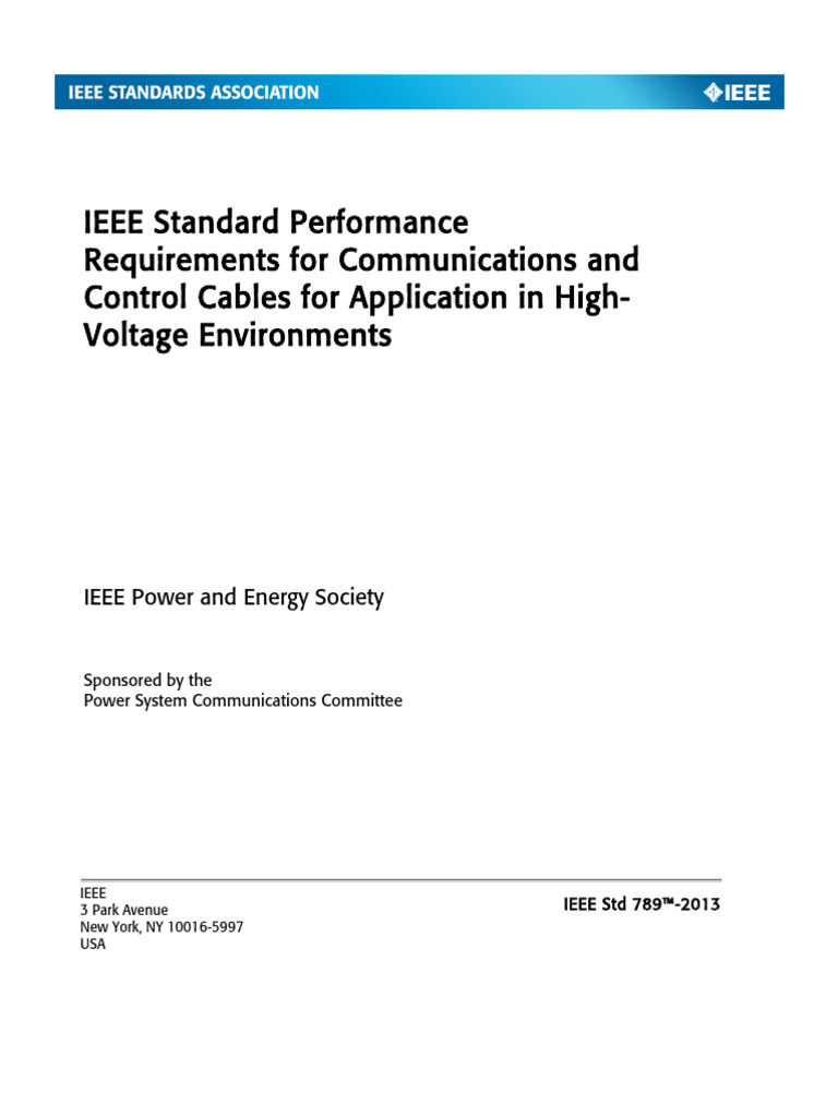 IEEE 789 IEEE Standard Performance Requirements For Communications and ...