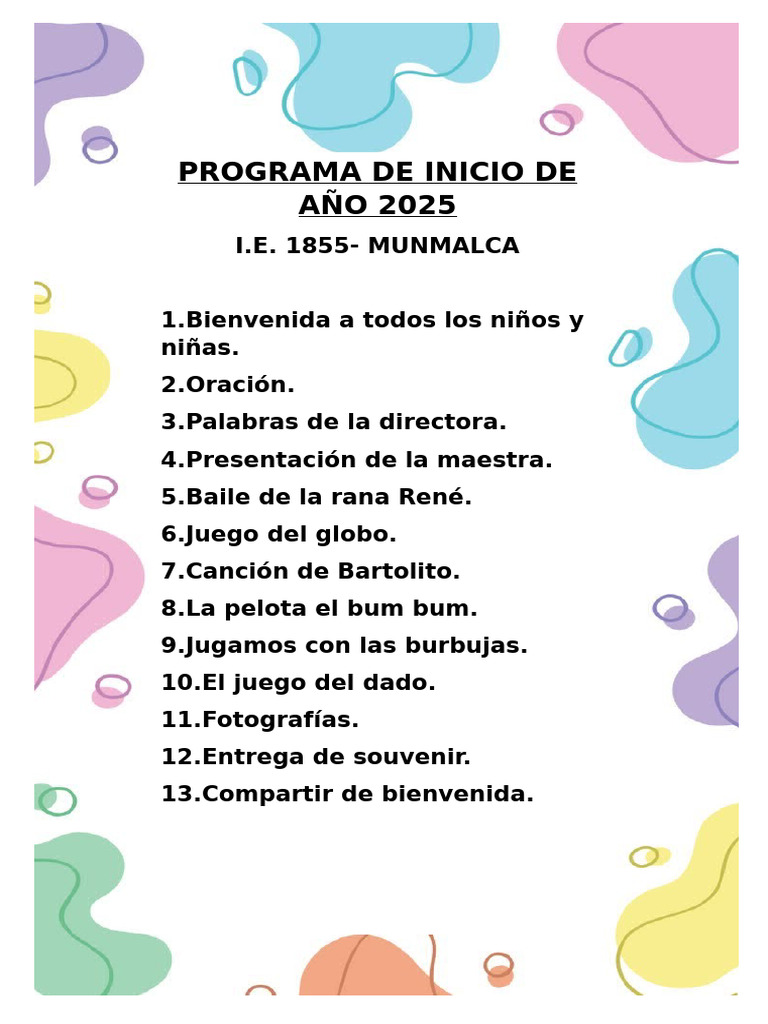 Programa de Bienvenida | PDF