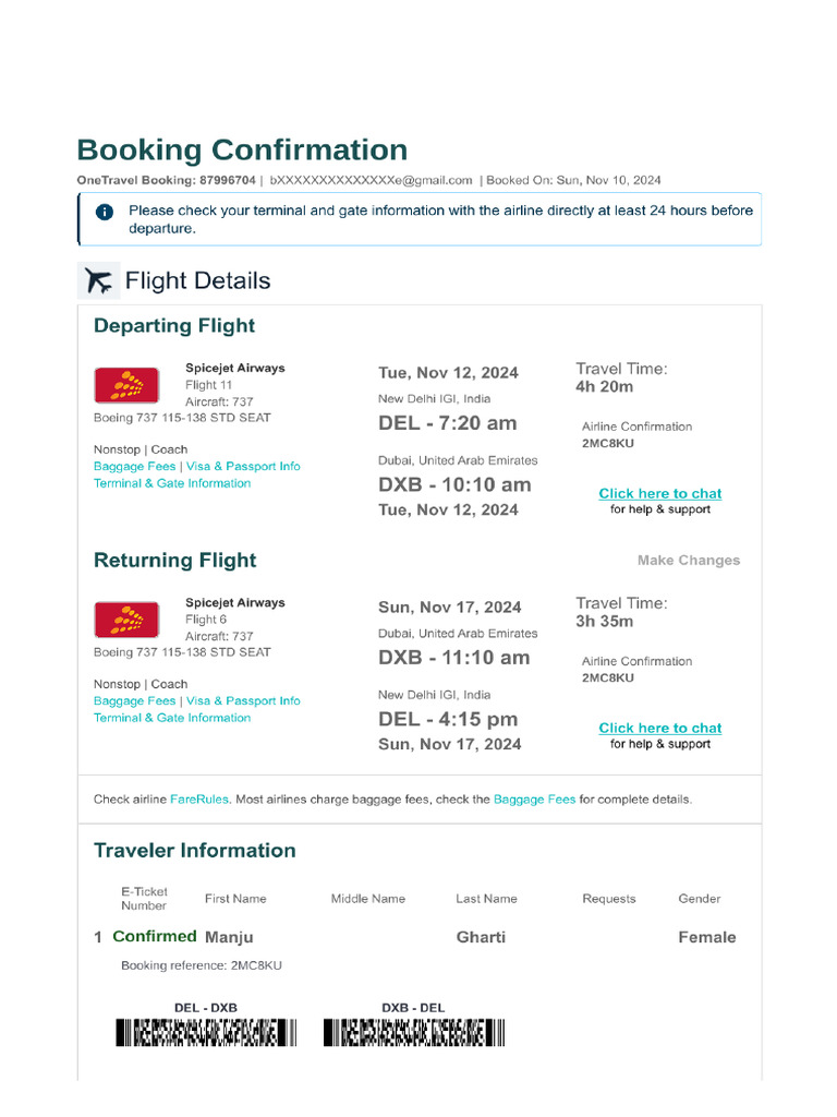 DEL-DXB TKT 3pax | PDF