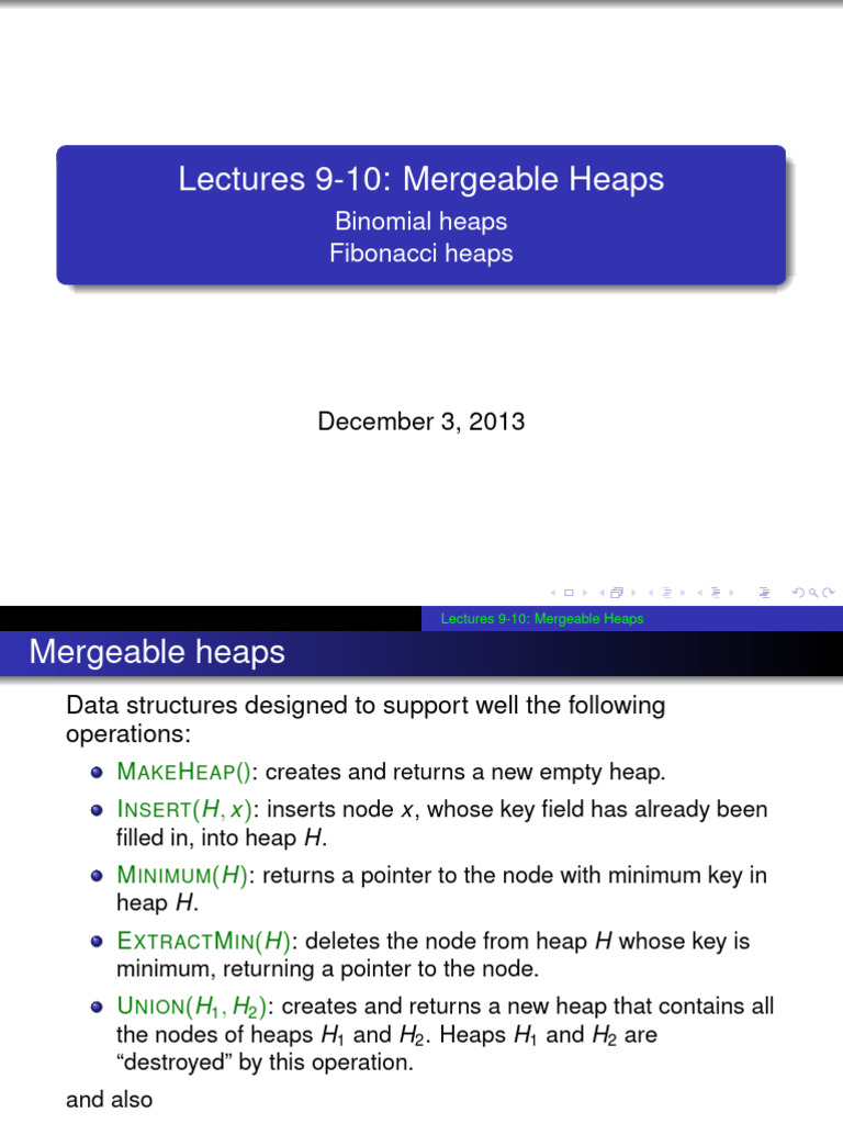 Mergeable Heaps: Binomial & Fibonacci | PDF | Algorithms And Data Structures | Computer Programming