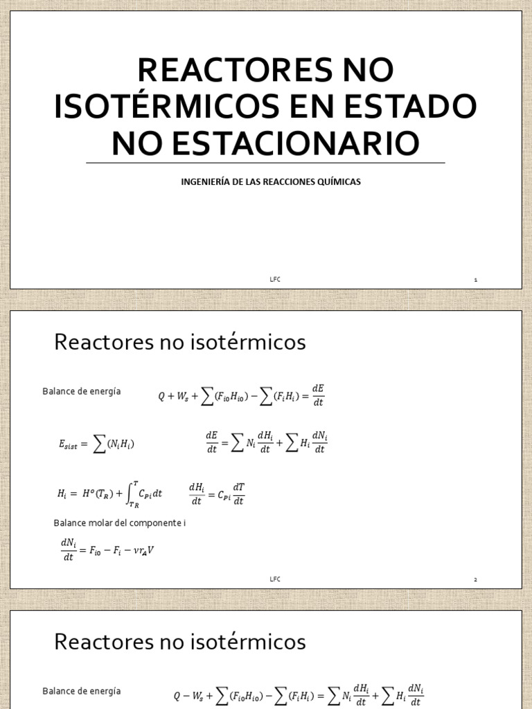 12 Reactores No Isotermicos Estado NE | PDF | Reactor Quimico | Química