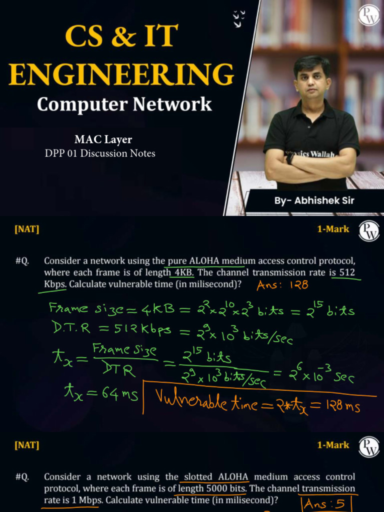 MAC Layer - DPP 01 Discussion Notes | PDF