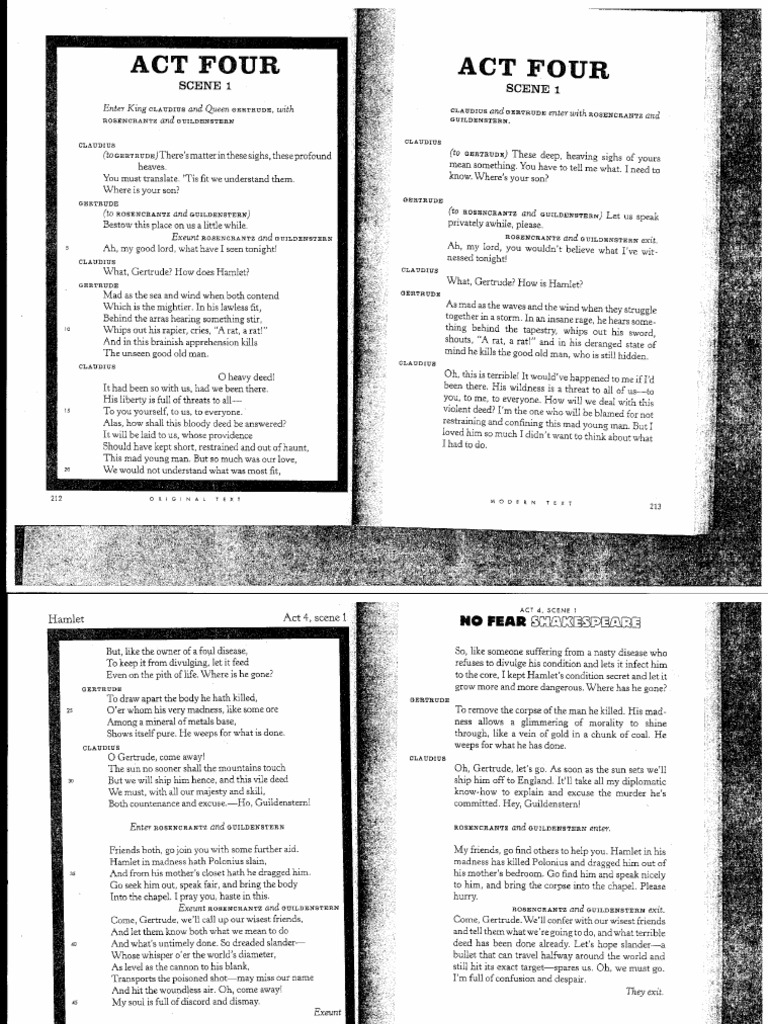 Hamlet - Act - 4 - No Fear | PDF