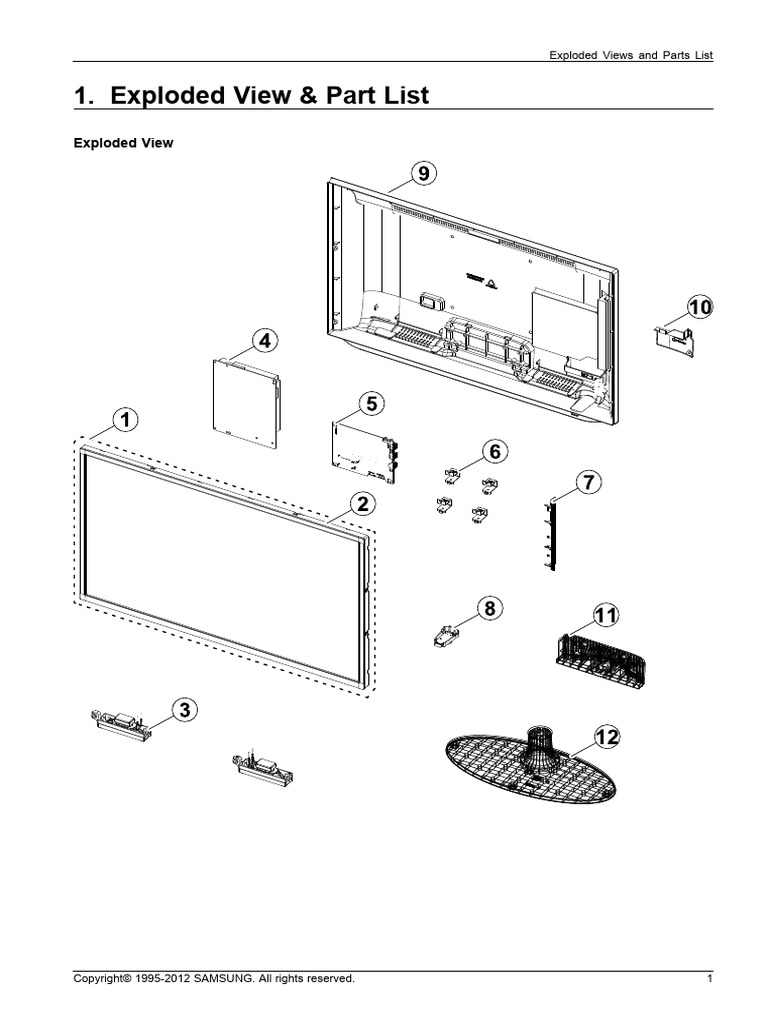 Exploded View Parts List(UN32EH5300F) | PDF | Metrology | Quantity