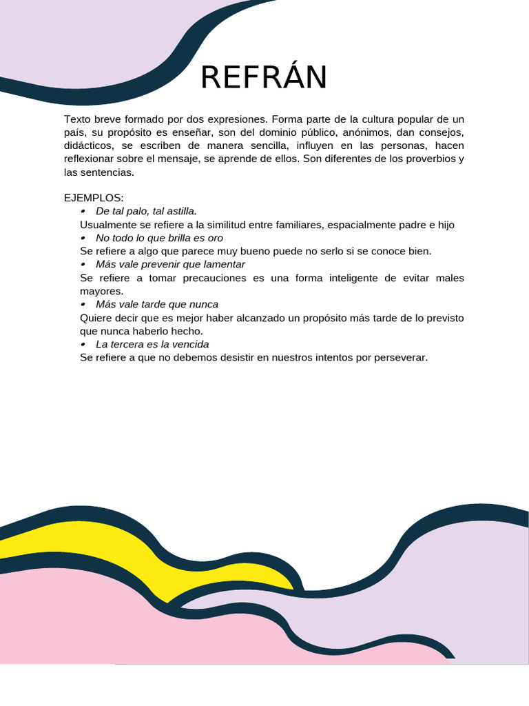 Refranes: Enseñanzas de la Cultura Popular | PDF